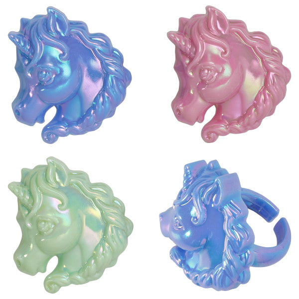 Decopac Shiny Unicorn Rings (6-Pk) - CuteKidStuff.com